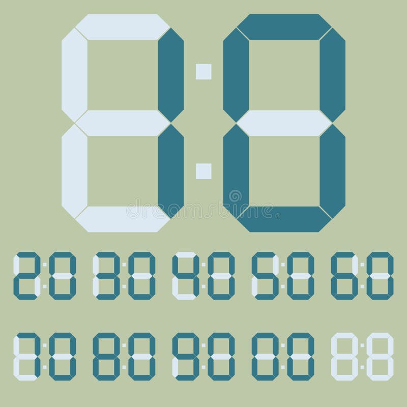 Digital Numbers in Green Colors Illustration Stock Illustration ...
