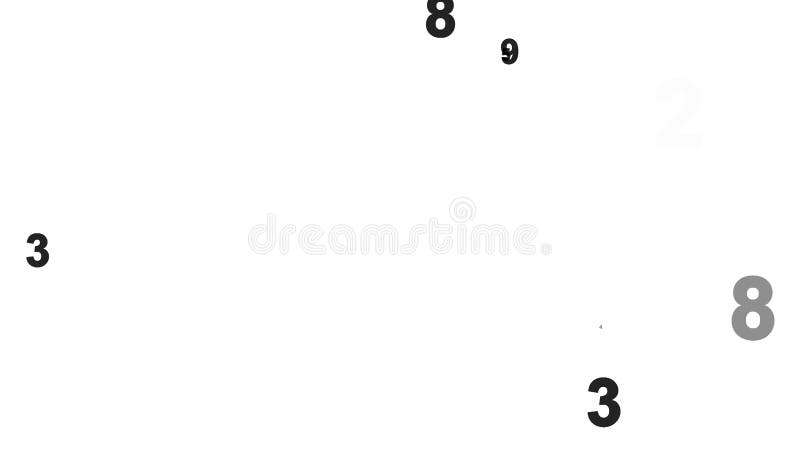 Digital Numbers Motion Graphics with Plain White Background Stock ...