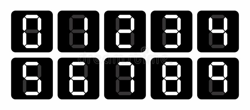 Digital numbers set stock illustration. Illustration of symbol - 191626833