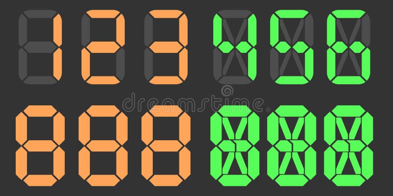 Digital Numbers Vector stock vector. Illustration of time - 145030860
