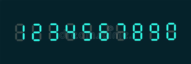 Digital Numbers Vector Alphabet. Calculator Digital Text Stock Vector ...