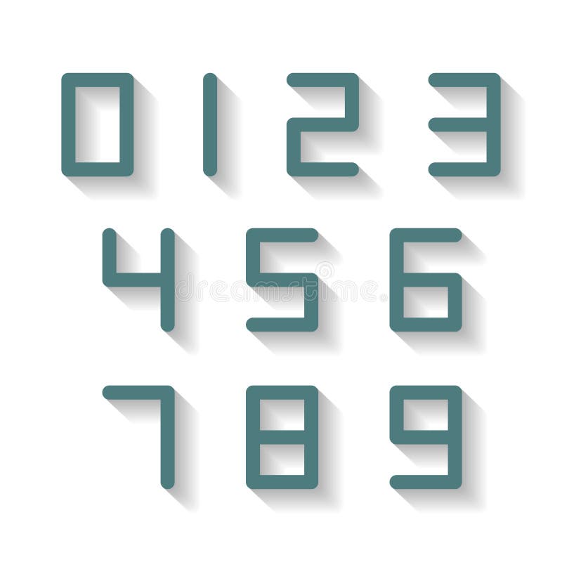 Digital Numbers, Vector Illustration. Stock Vector - Illustration of ...