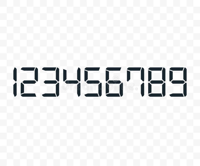 Digital Numbers in Vector 1 and 9 on Transparent Background. Digital ...