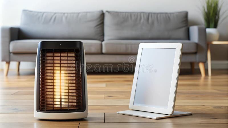 A Digital Oasis by the Fire: Tablet Resting on a Heater Generative AI ...