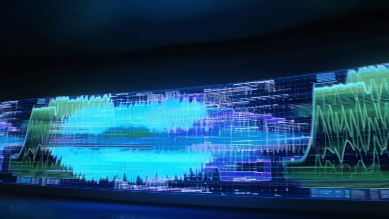 Digital Ocean Waves, Flowing Data Visualization on Futuristic Display Stock Footage - Video of ...