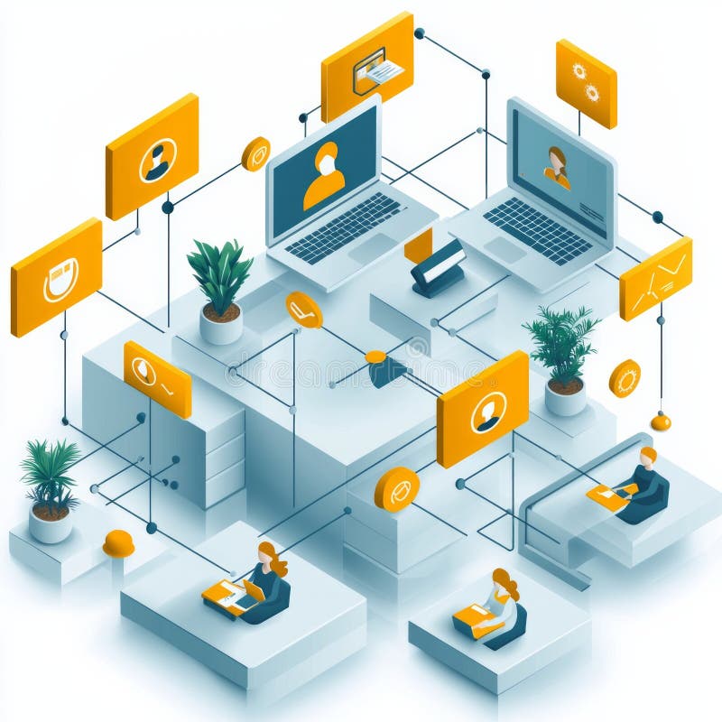 Interconnected Workstations Stock Photos - Free & Royalty-Free Stock ...