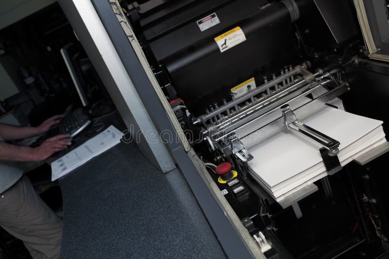 Digital Offset Press in Work Process Stock Photo - Image of printing ...