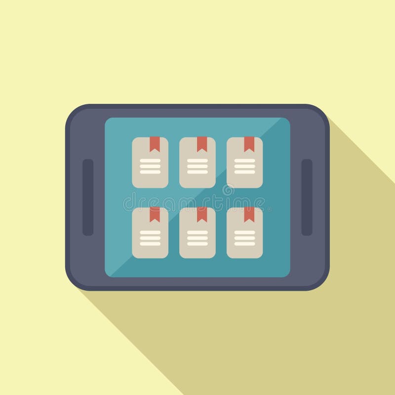 Digital Online Books Stack Icon Flat Vector. Network Reading Stock ...