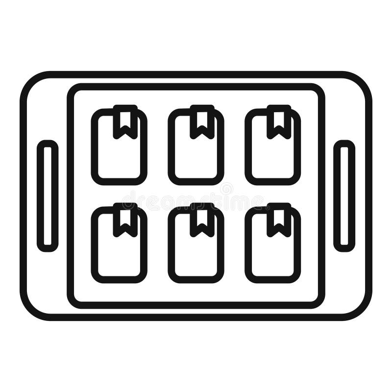 Digital Online Books Stack Icon Outline Vector. Network Reading Stock ...