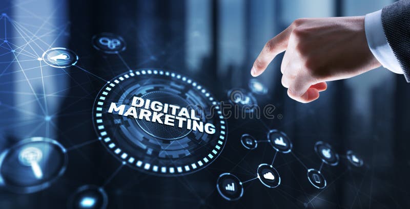 Digital Online Marketing. Analysis Sale Data Graph Growth on Modern ...