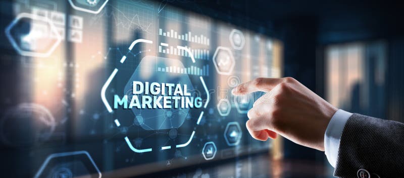 Digital Online Marketing. Analysis Sale Data Graph Growth on Modern ...