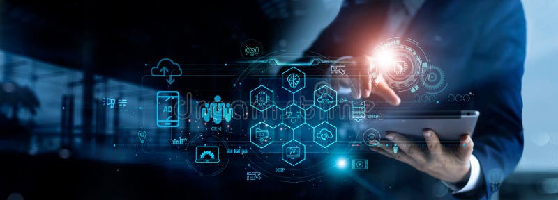 Digital Online Marketing, Businessman Using Tablet and Analysis Sale ...