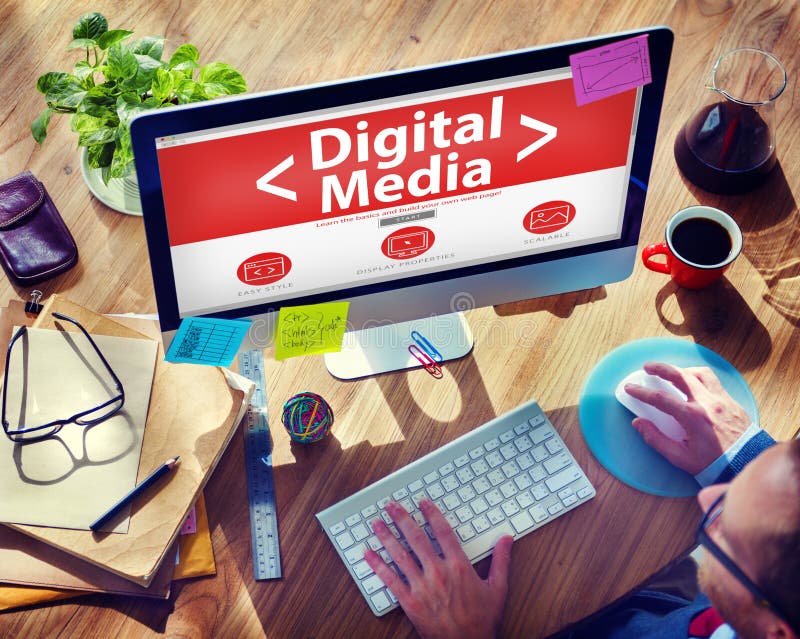 Digital Online Media Devices Office Working Concept Stock Photo - Image ...