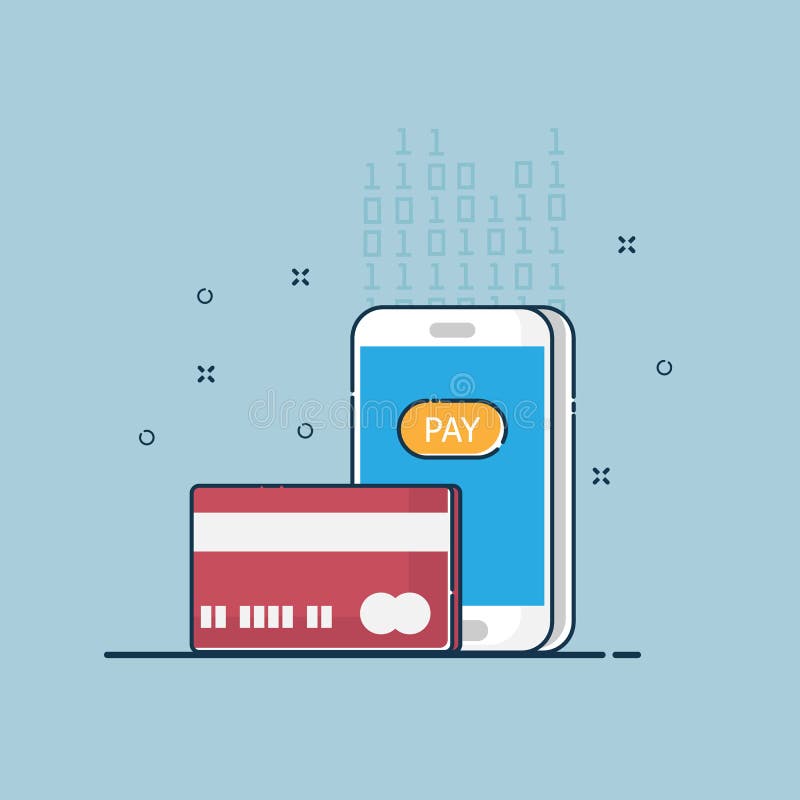 Digital Online Payment Vector Flat Design Stock Vector - Illustration ...