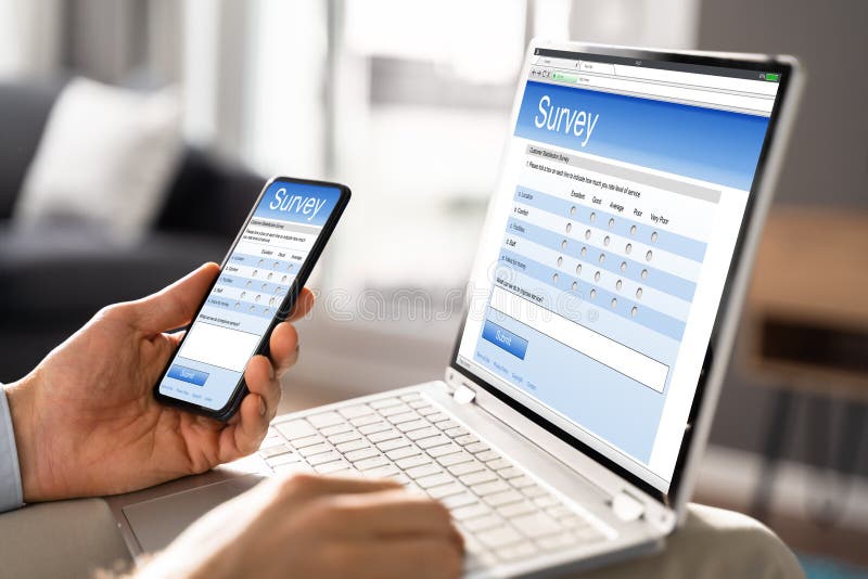Digital Online Research Survey Form Stock Photo - Image of feedback ...
