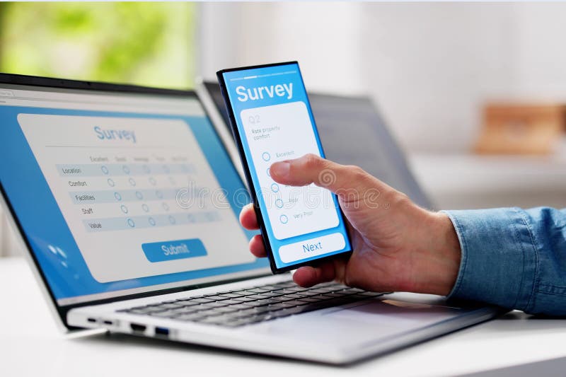 Digital Online Research Survey Form Stock Image - Image of report ...