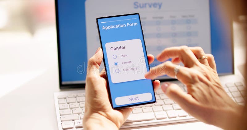 Digital Online Research Survey Form Stock Image - Image of surveys ...
