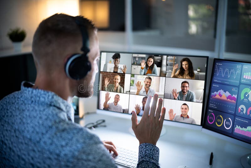 Digital Online Video Conference Webinar Stock Image - Image of learning ...