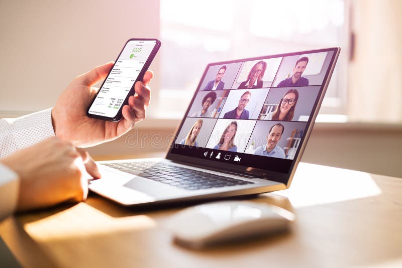Digital Online Webinar Conference Stock Photo - Image of professional ...