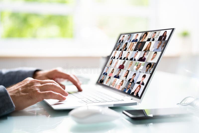 Digital Online Webinar Conference Stock Image - Image of learning ...