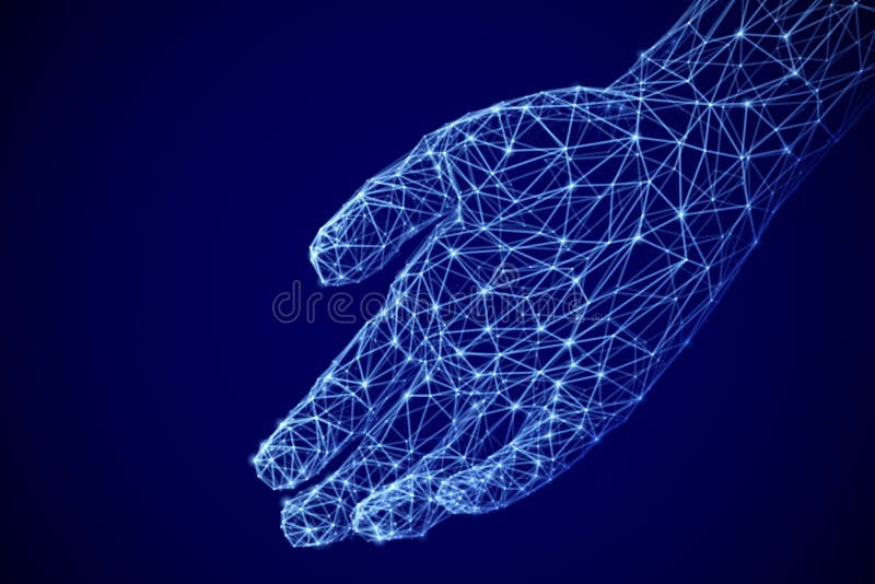Digital Open Palm Offering Something. Assistance or Inviting Gesture ...