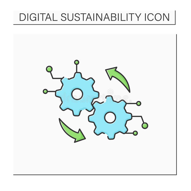Digital Operation Color Icon Stock Vector - Illustration of center ...