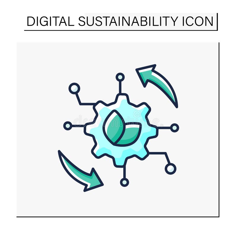 Digital Operation Color Icon Stock Vector - Illustration of energy ...