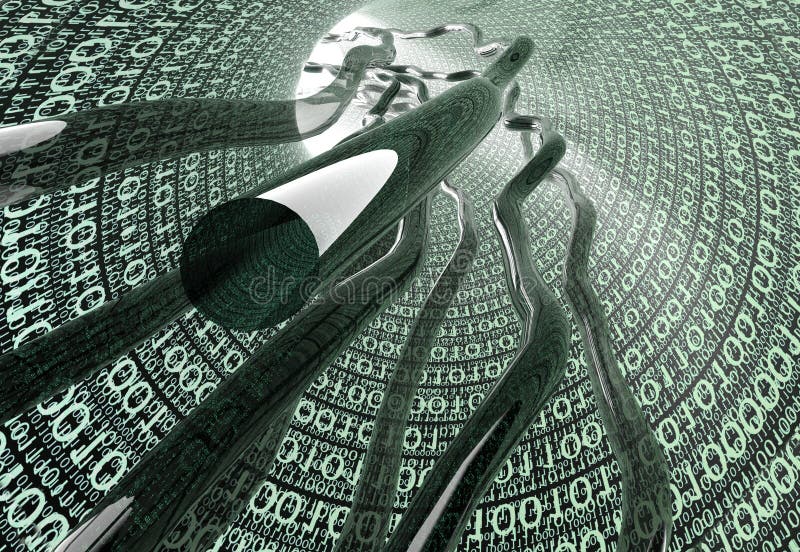 Digital Optical Data Cable with Data Backgroud Stock Image - Image of ...