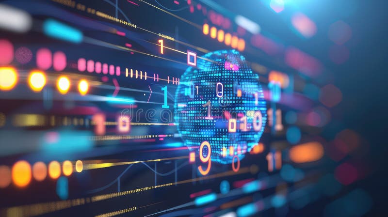 The Digital Oracle: Blue Faced Algorithm Stock Photo - Image of ...