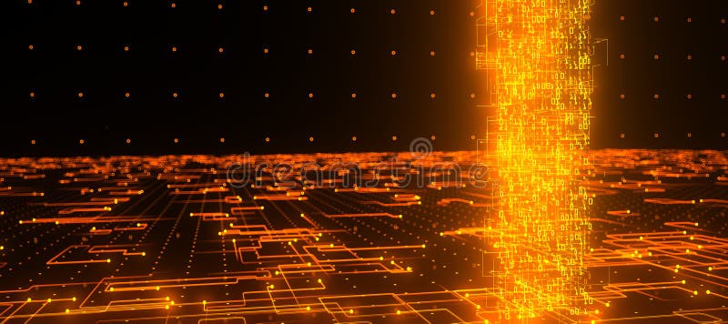 Digital Orange Database Concept Stock Illustration - Illustration of ...