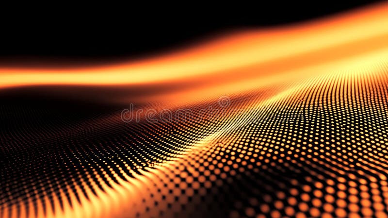 Digital Orange, Futuristic Network and Connection Concept. 3D Render ...