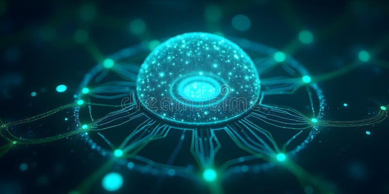 Digital Orb with Glowing Connections Represents Modern Technology and ...