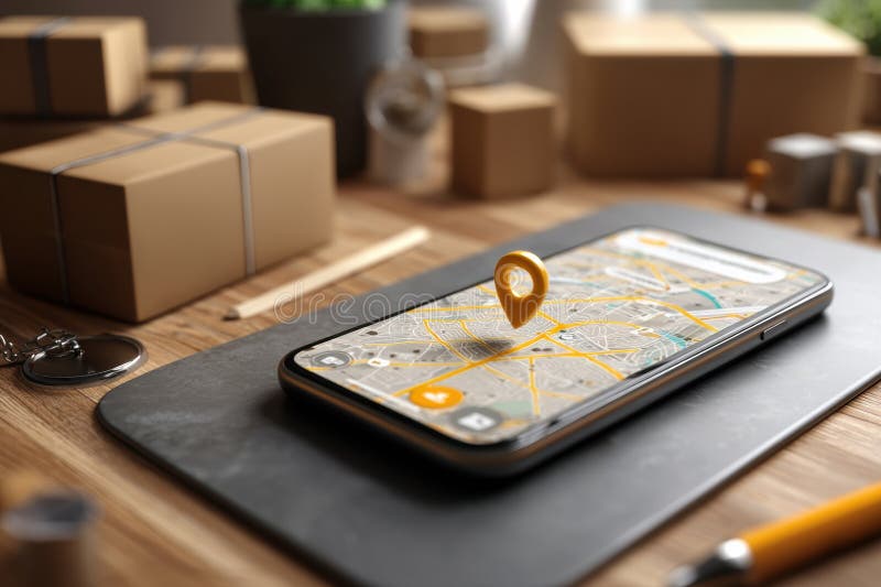 Order Tracker App Screen Displaying Parcel Movement Along a Detailed ...