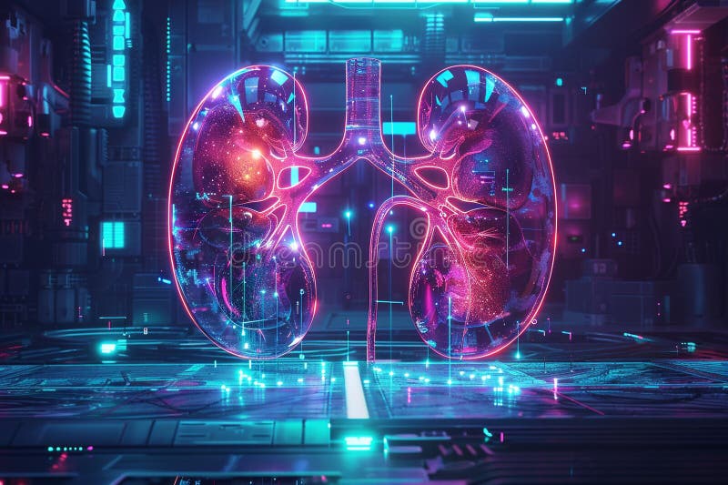 Digital Organ Futuristic Technology Artificial Intelligence 3D Rendered ...