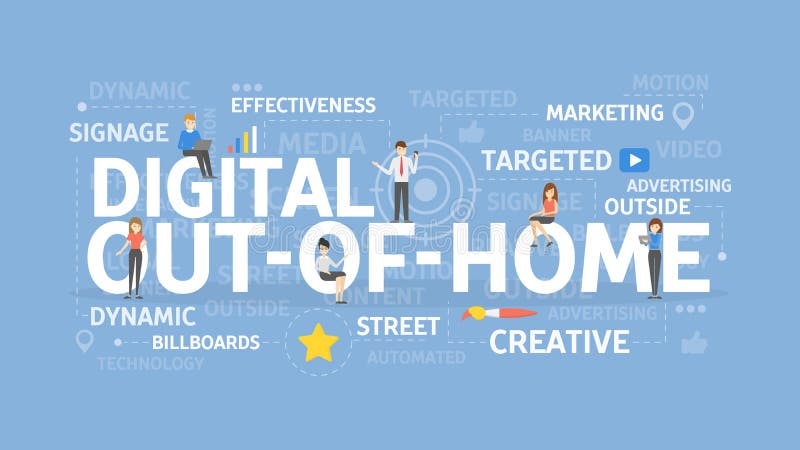 Digital out of home. stock vector. Illustration of elements - 102467492