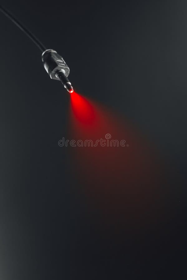 Digital Out Optical Audio Cable Connector, Red Led Light in Fog Stock ...