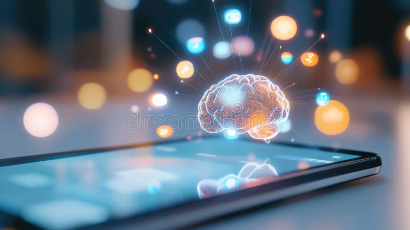 Digital Overload Concept with Brain and Smartphone Symbolizing ...