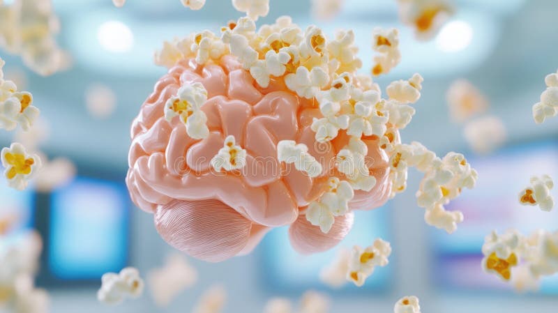 Digital Overload Popcorn Brain and Screen Distraction Stock Image ...