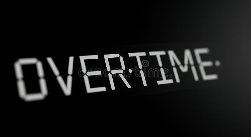 Digital Overtime: a Stark, Monochromatic Time Display Stock ...