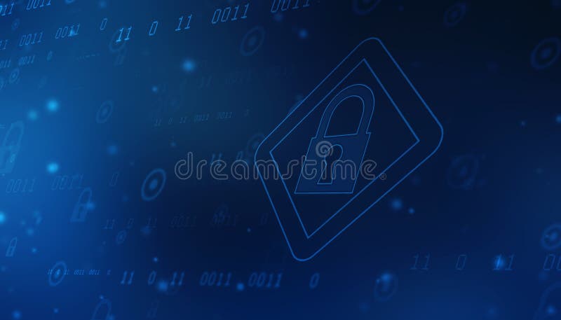 Digital Padlock on Abstract Technology Background.Protection System ...