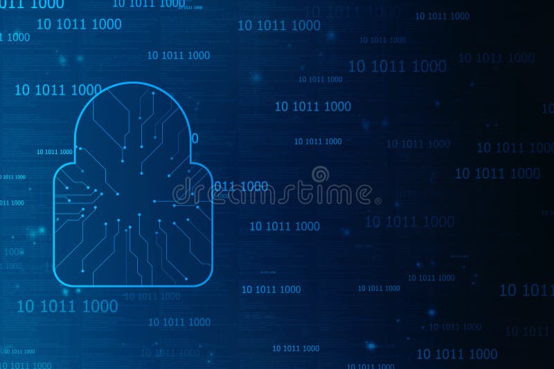 Digital Padlock on Abstract Technology Background,Cyber Security and ...