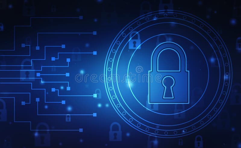 Technology Security Concept. Modern Safety Digital Background.Digital ...