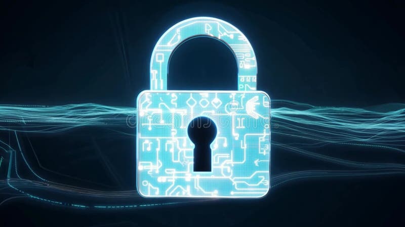 Digital Padlock Symbolizing Cybersecurity Protection and Data Privacy ...