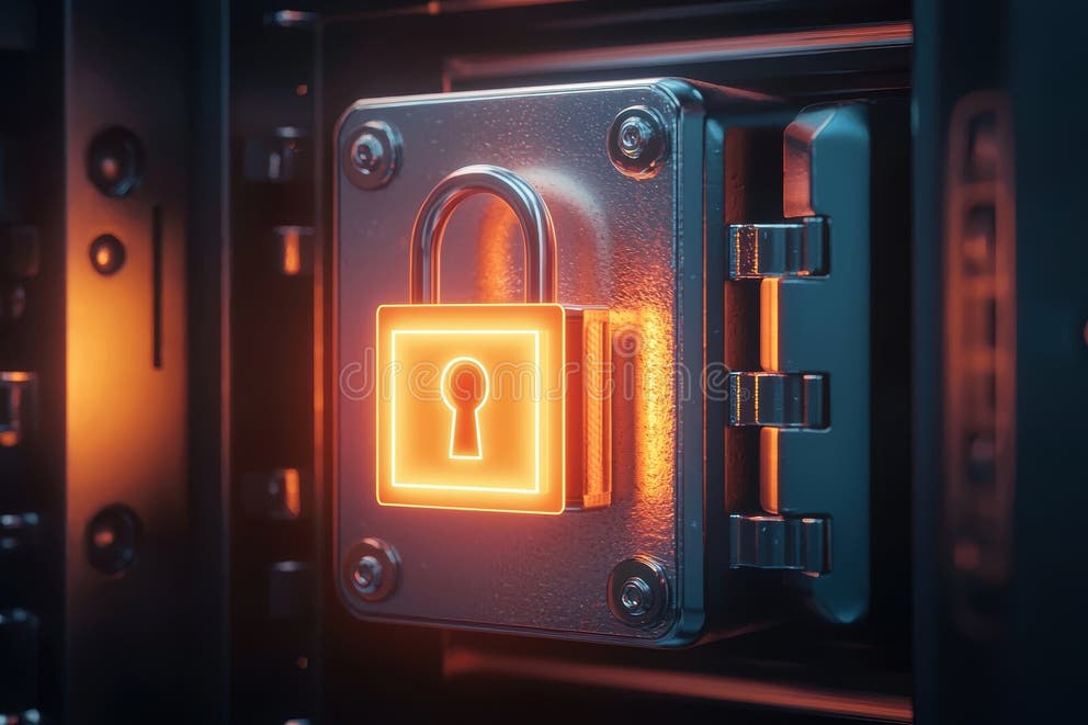 Digital Padlock on Backup Vault: Symbol of Strength and Reliability for Secure Solutions Stock ...