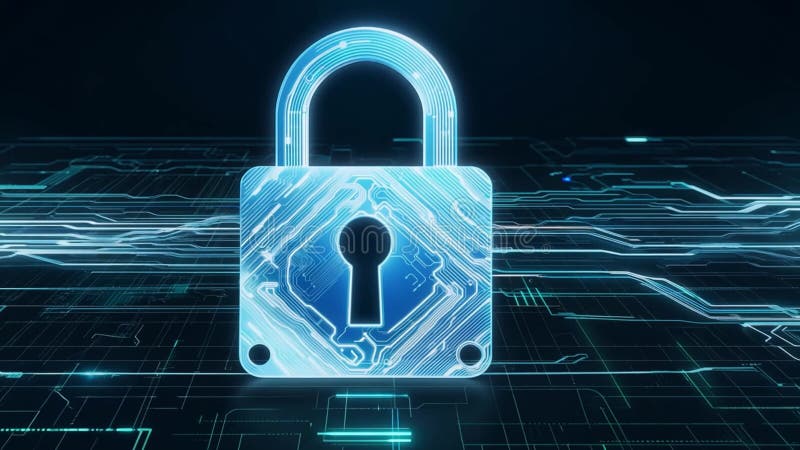 Digital Padlock Symbolizing Cybersecurity and Data Protection in a ...