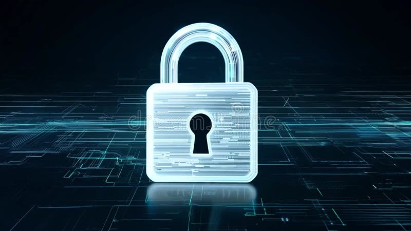 Digital Padlock Over a Matrix Background Representing Cybersecurity ...