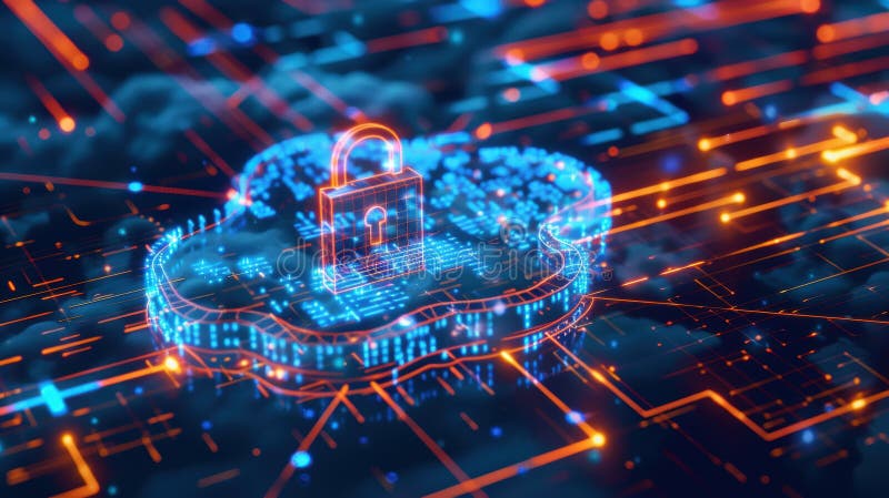 Secure Cloud Computing Concept with Digital Padlock and Data Streams for Cybersecurity Design ...