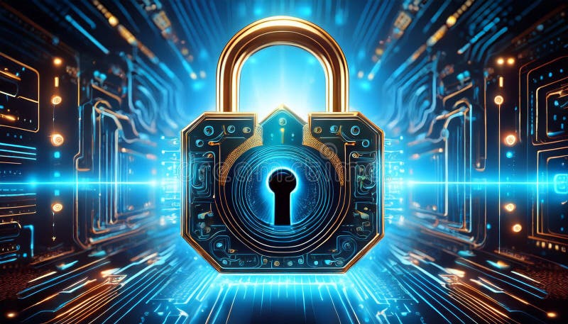 A Digital Padlock Illustration - Generative AI Stock Illustration ...