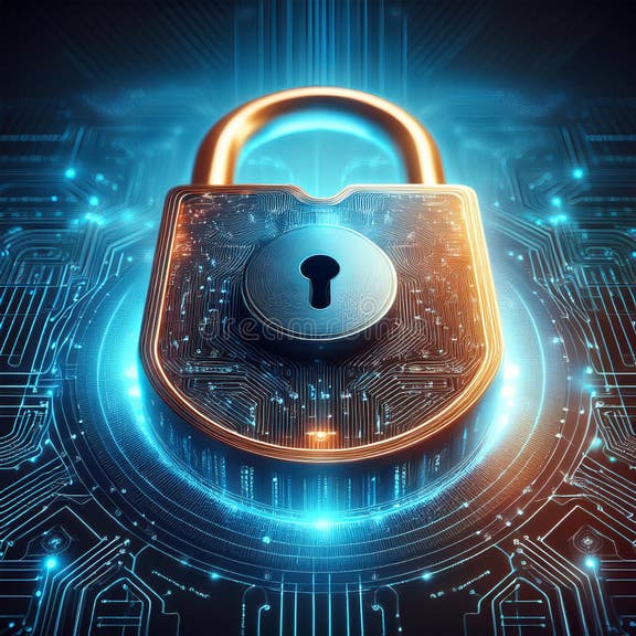 A Digital Padlock Illustration - Generative AI Stock Illustration ...