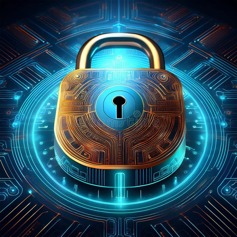 A Digital Padlock Illustration - Generative AI Stock Illustration ...